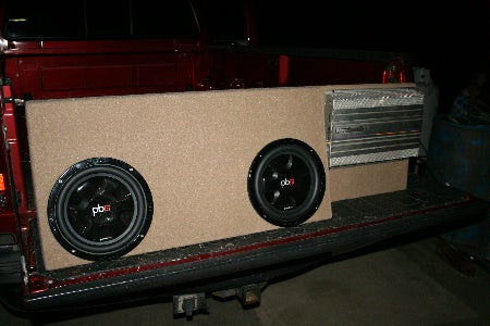 SUB BOX W/Amp Rack 1999-2007 FORD F250 F350 SUPER DUTY CREW CAB – Sound ...